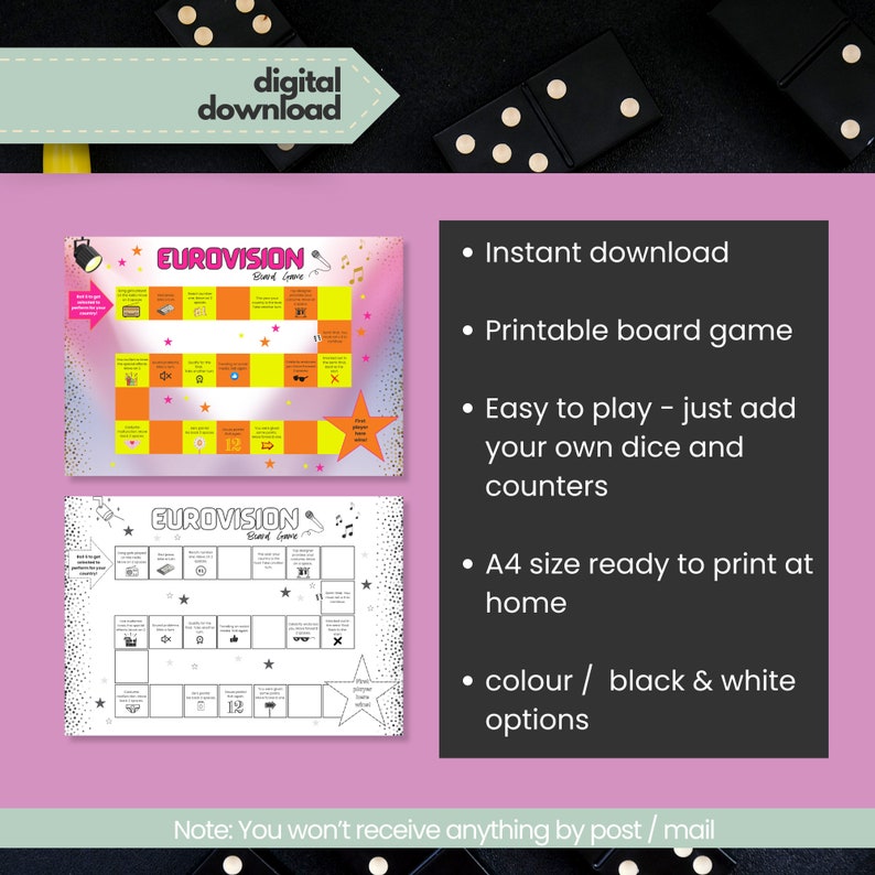 Eurovision Themed Printable Game, Instant Download - Etsy
