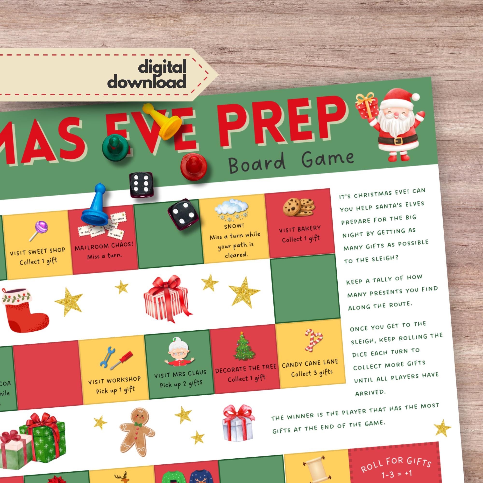 Festive Family Fun Board Game Printable Download - Etsy