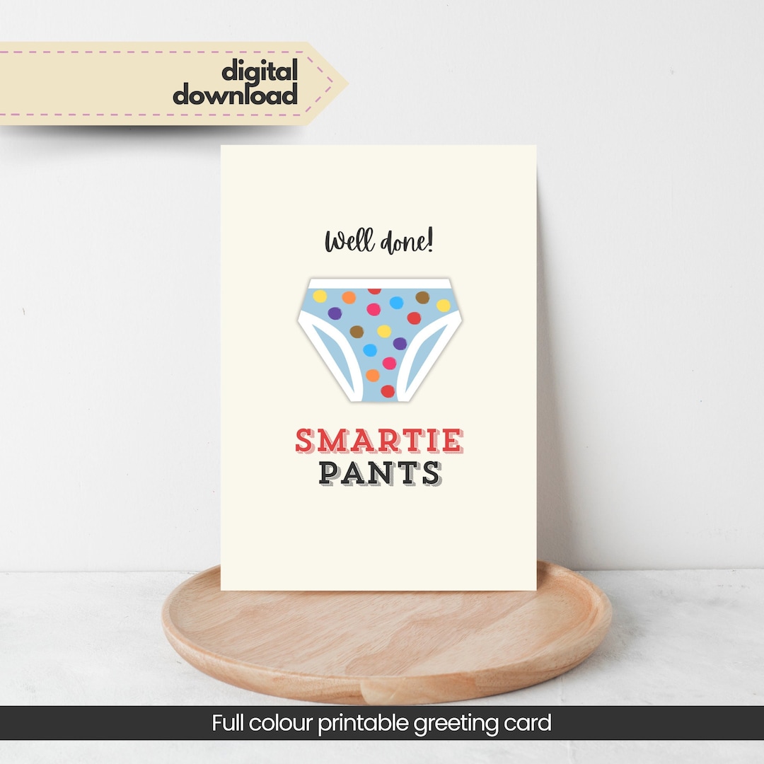 Well Done Smartie Pants Printable Card, Well Done Card to Print ...
