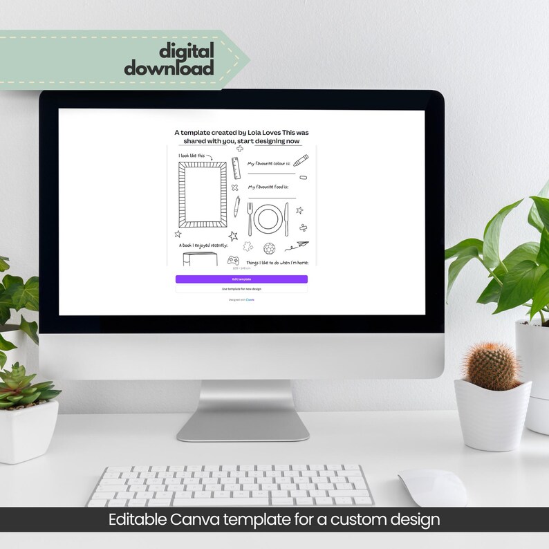 Editable All About Me Back to School Printable, Instant Download - Etsy