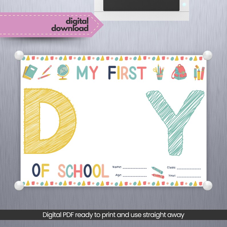 Editable First Day at School Handprint Poster, Back to School ...