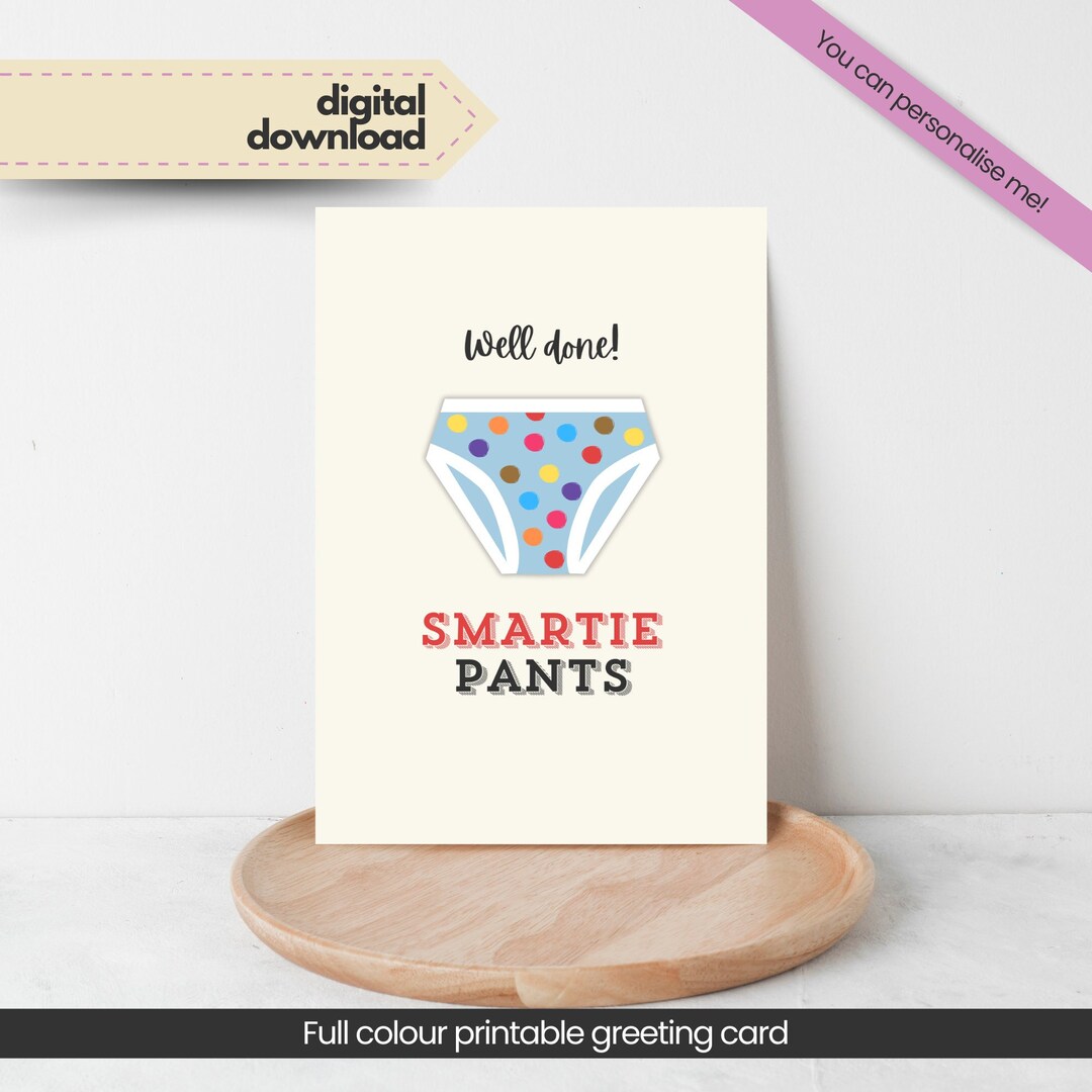 Congratulations Smartie Pants Printable Card - Instant Download - Etsy