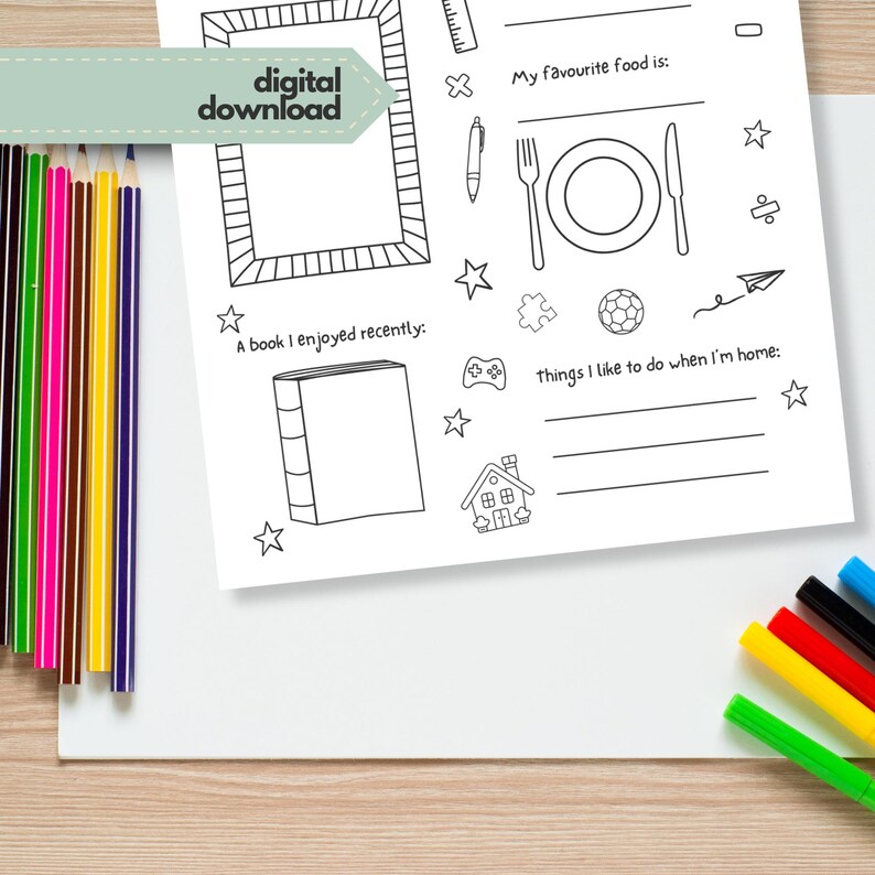 Editable All About Me Back to School Printable, Instant Download - Etsy