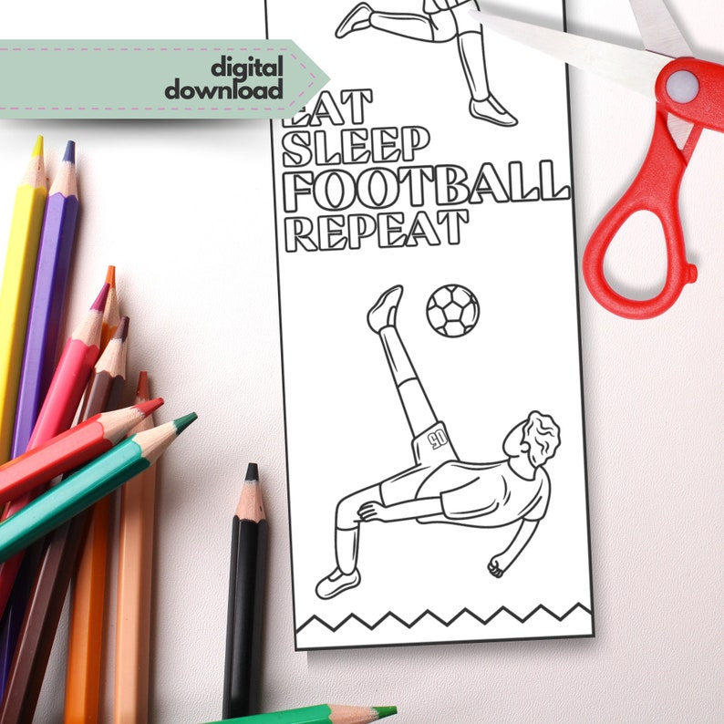 Football Printable Bookmarks, Soccer Colouring Bookmarks to Print ...