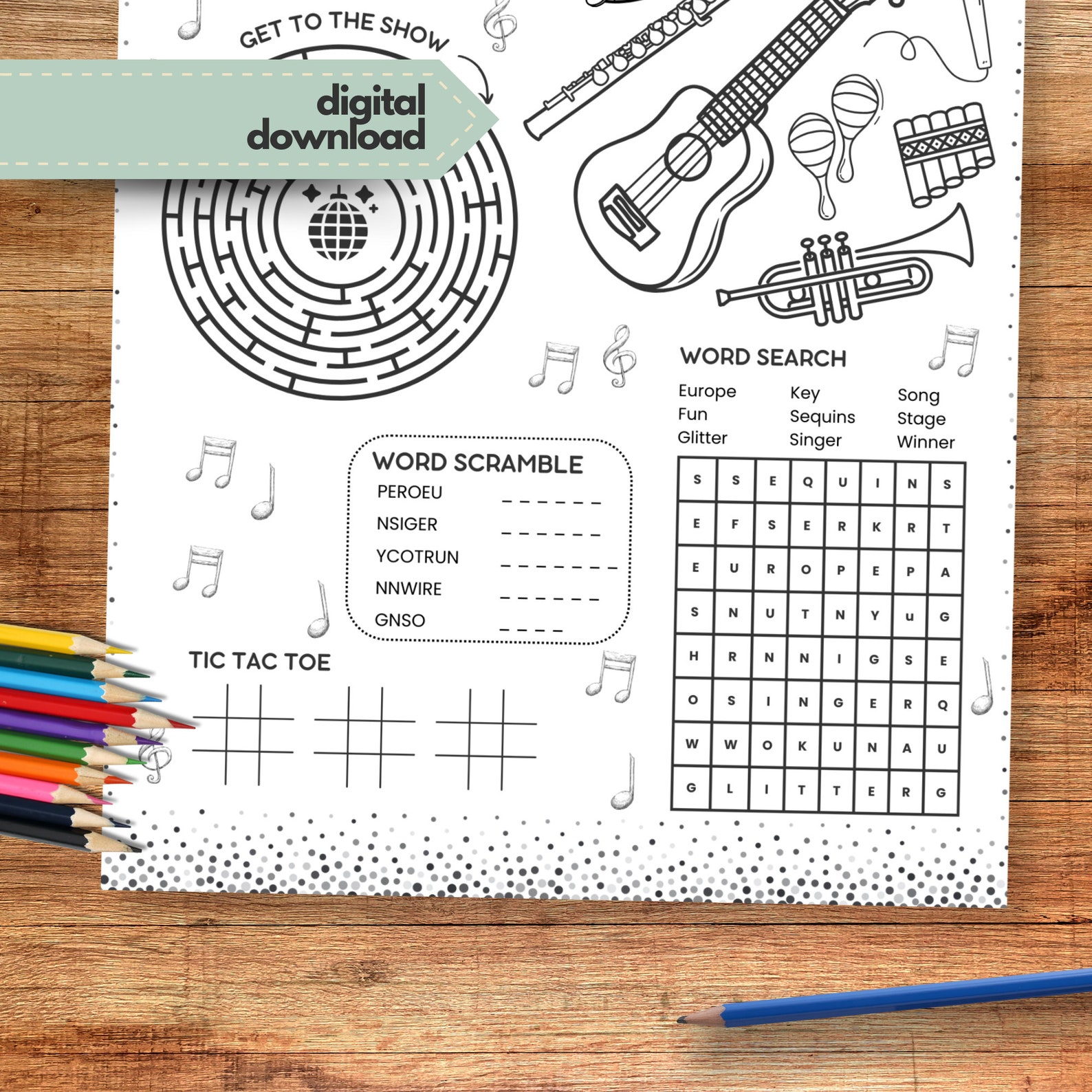 Eurovision Activity Placemat, Eurovision Colouring Page, Eurovision ...