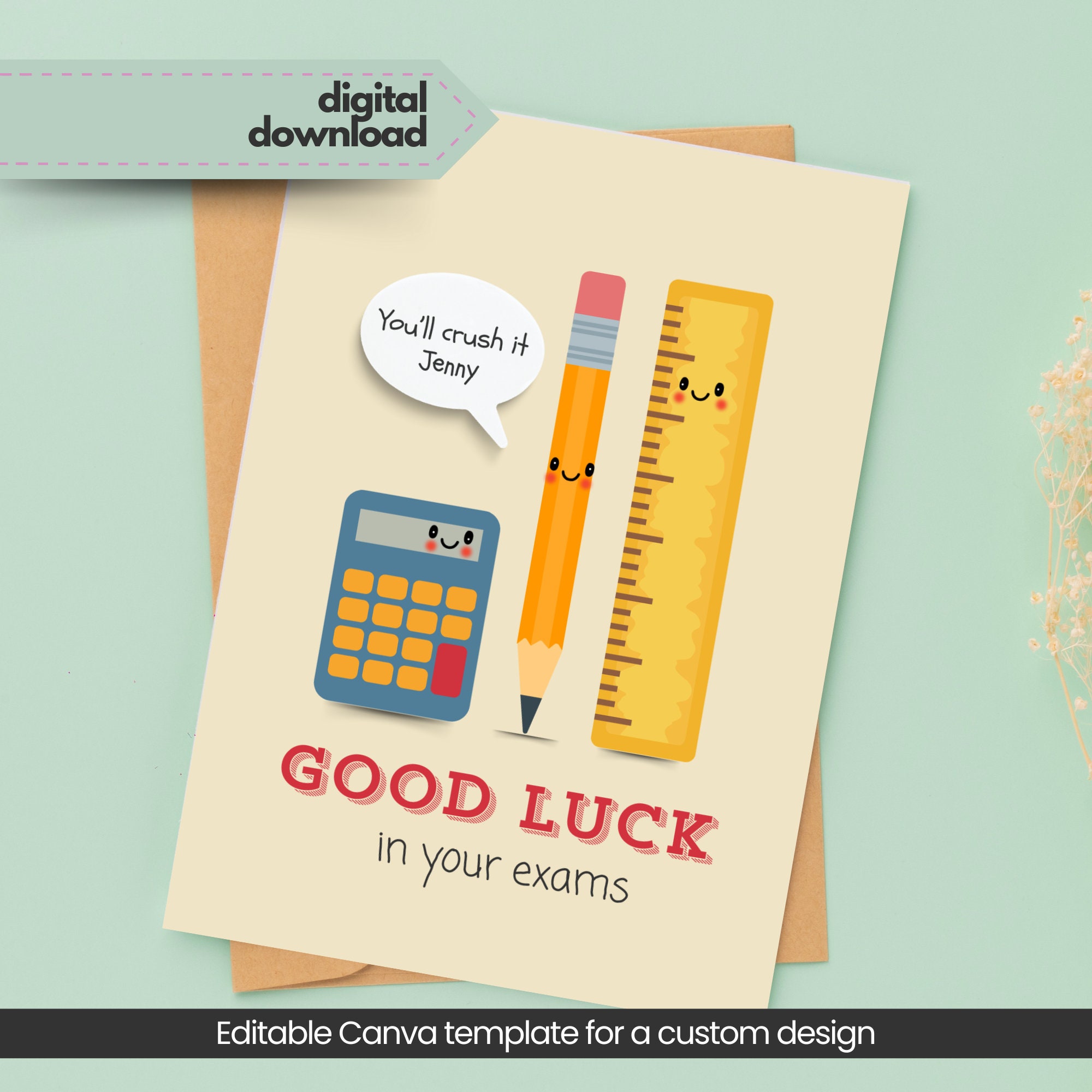 Good Luck Exam Card Printable Instant Download for Tests and ...