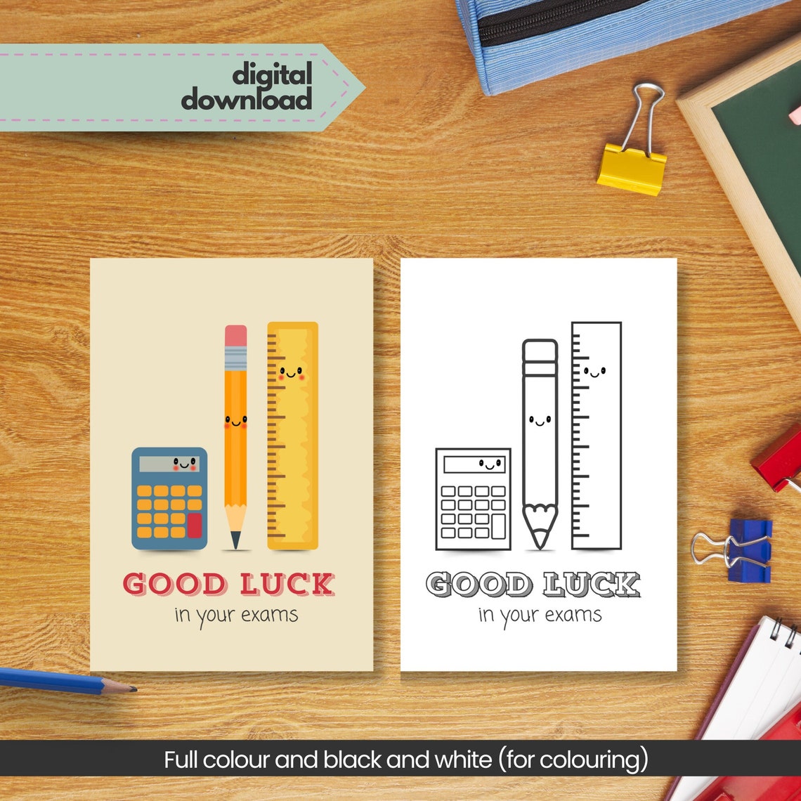Good Luck Exam Card Printable Instant Download for Tests and ...