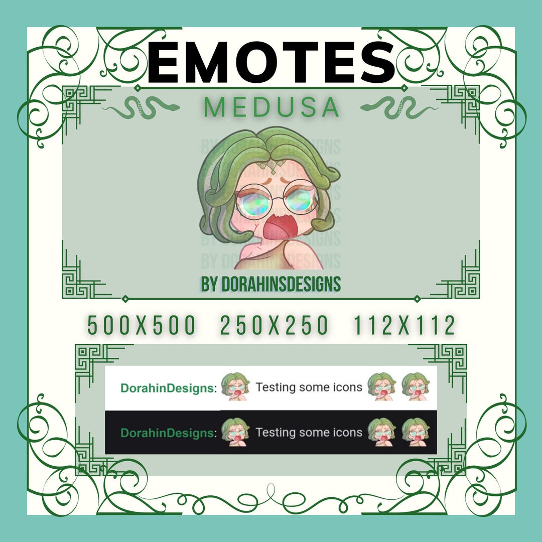 Medusa Scared Emote Cute High Quality Twitch,discord,youtube,kick Emoji ...