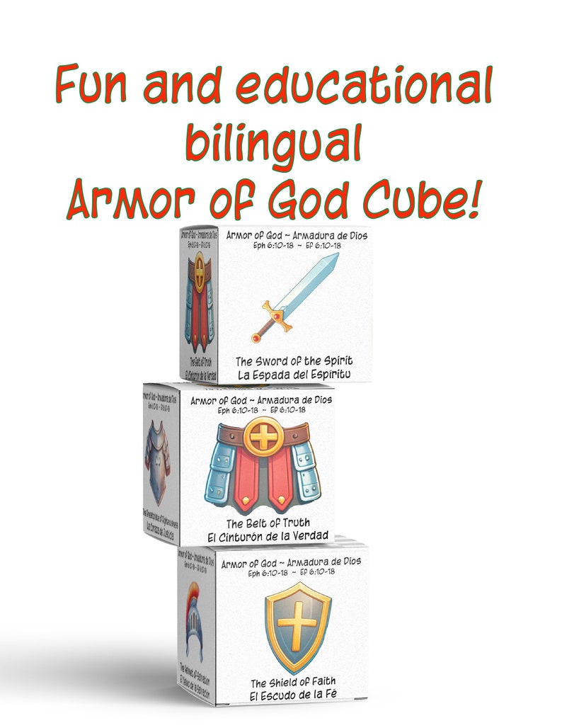 Armor of God Bible Coloring Story Cube INSTANT DOWNLOAD Kids Bible ...