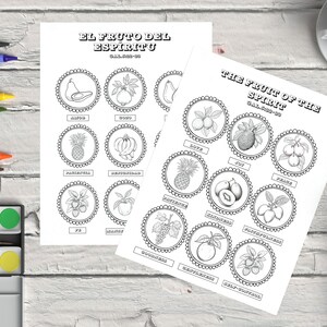 Fruit of the Spirit English Spanish Christian Coloring Pages Bible ...