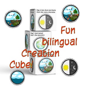 Creation Story Cube INSTANT DOWNLOAD Kids Bible Lesson English Spanish ...