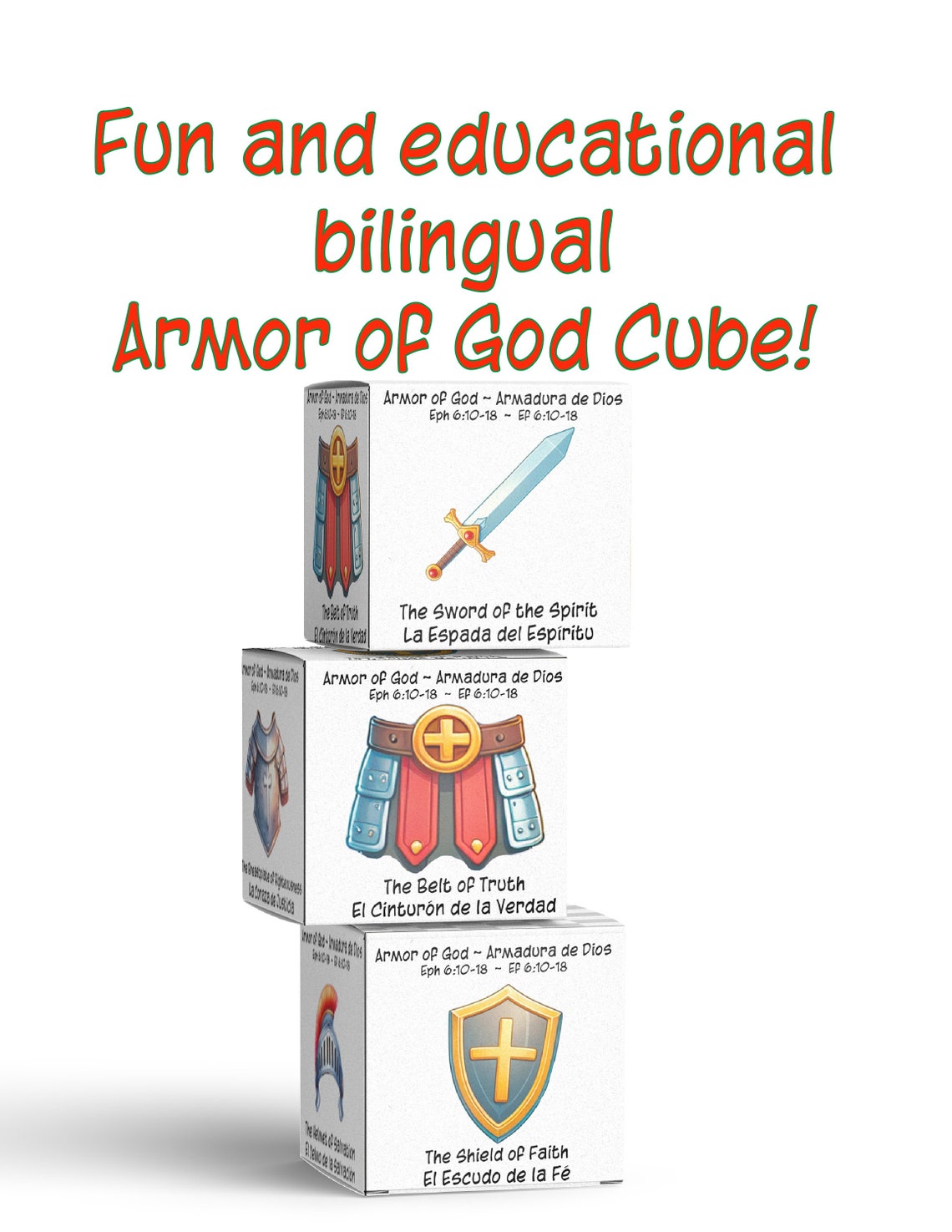 Armor of God Bible Coloring Story Cube Craft for Kids Activity INSTANT ...