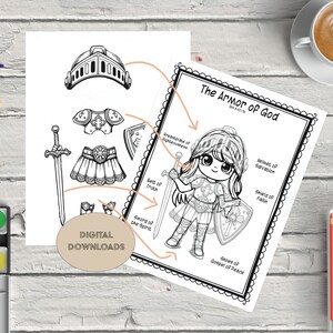 Armor of God INSTANT DOWNLOAD Coloring Activity Pages Homeschool Sunday ...