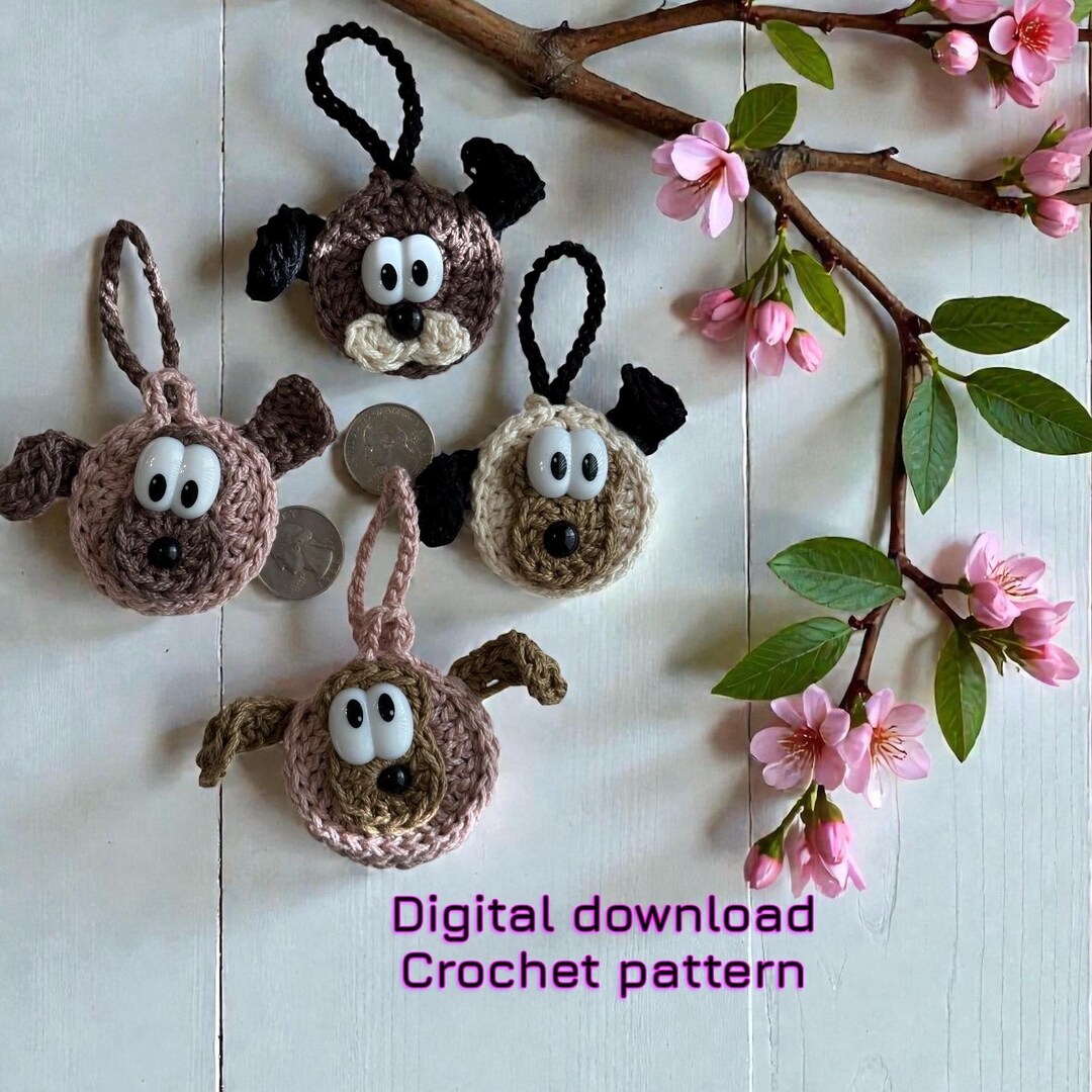 Crochet Dog Coin Holder Pattern |funny Cute Dog Face Pouch Pattern Easy ...