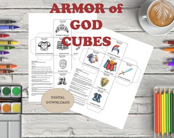 Armor of God Coloring Story Cube INSTANT DOWNLOAD Kids Bible Lesson ...
