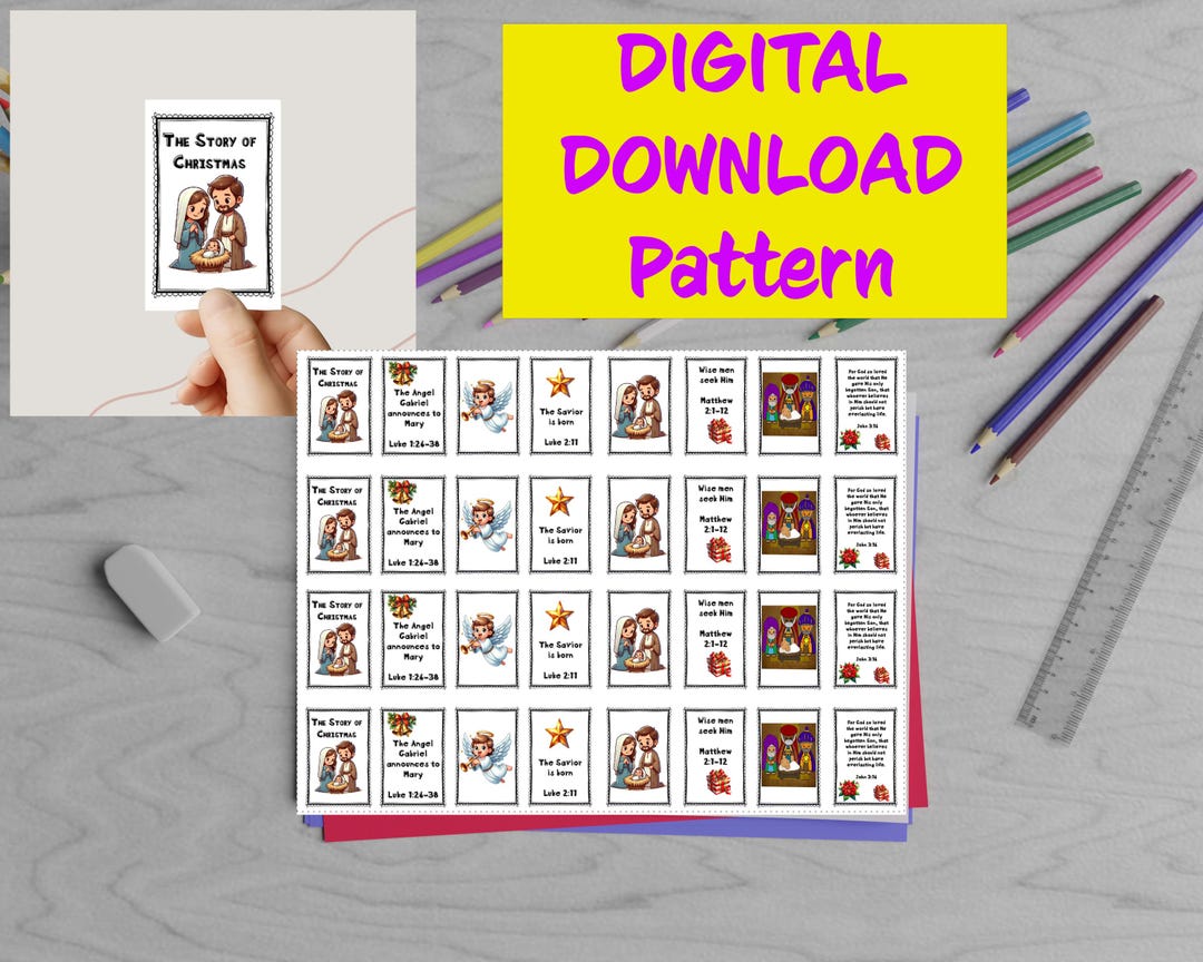 Mini Printable Nativity Story Booklet Christmas Mini Book Digital ...