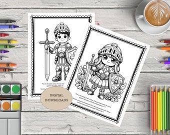 Armor of God INSTANT DOWNLOAD Coloring Activity Pages Homeschool Sunday ...
