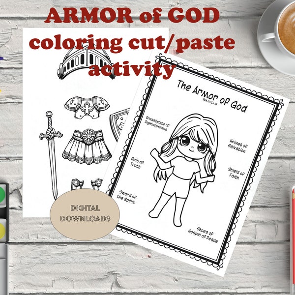 Armor of God Printable Coloring Pages - Etsy
