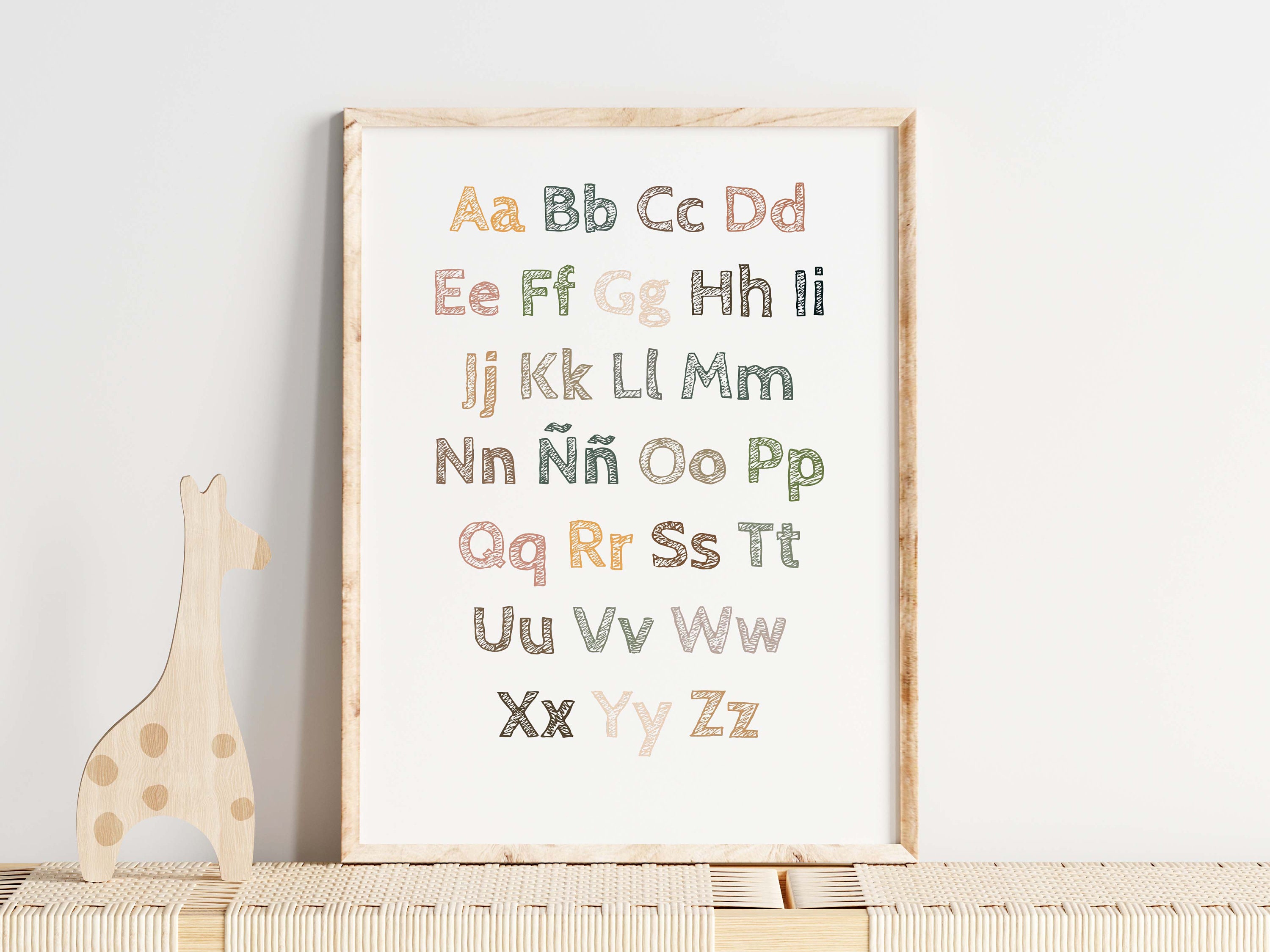 Spanish Alphabet Abecedario Letters in Soft Boho Earth Tones to ...