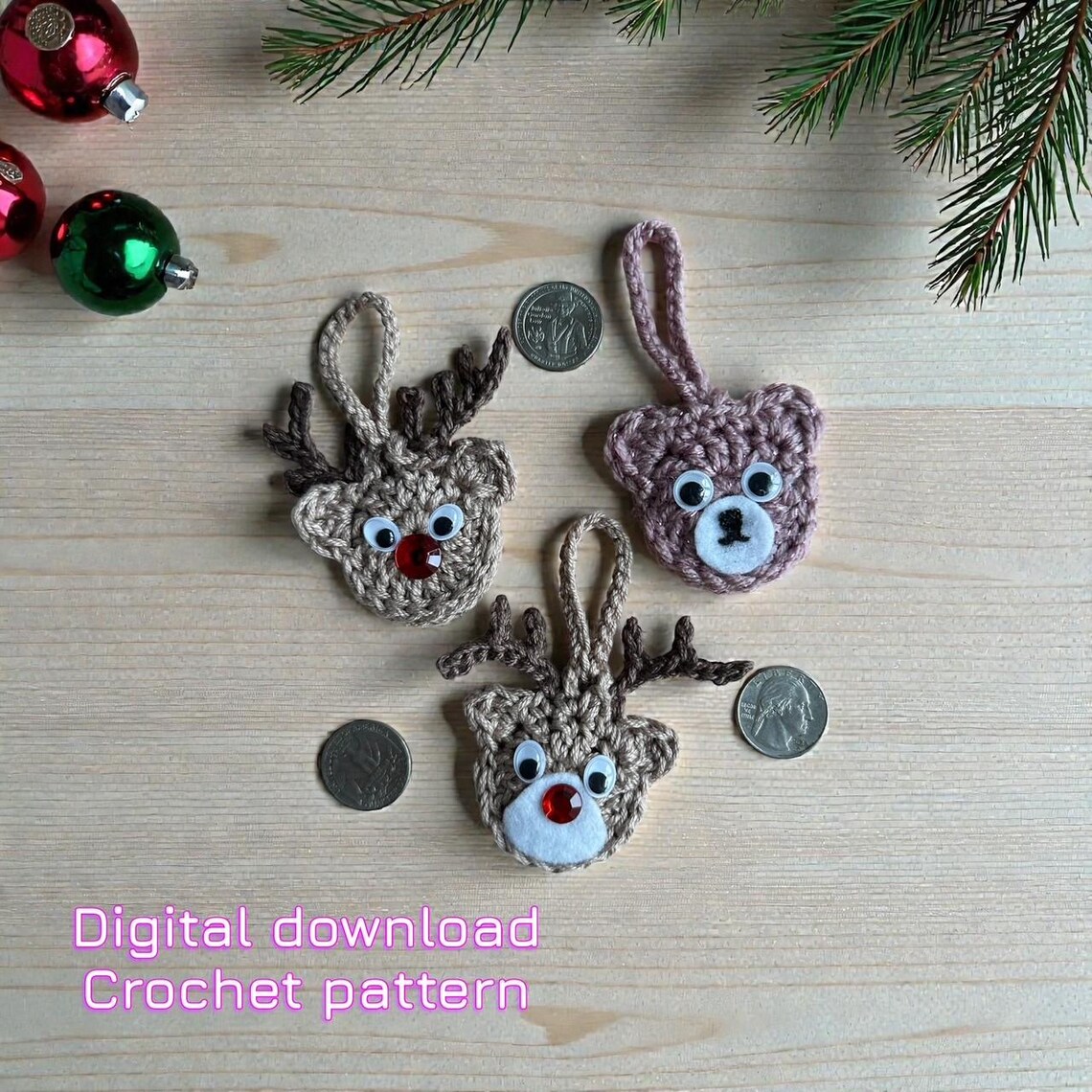Rudolph Coin Holder Crochet Pattern PDF | Cute Reindeer Christmas ...