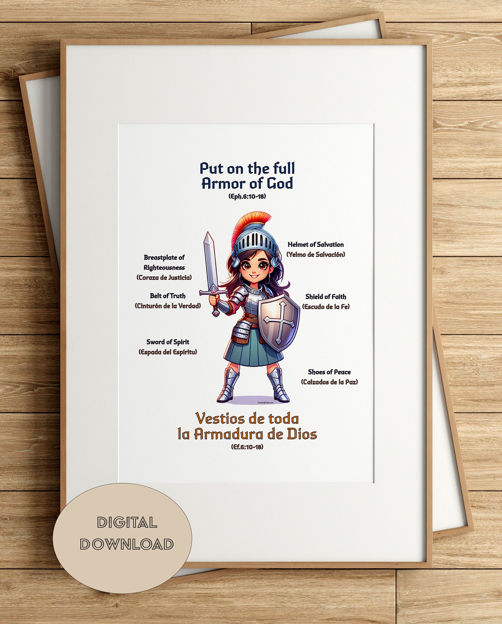 Mom's Edition Armor of God Poster Gift for Mom Bilingual Bible Verse ...