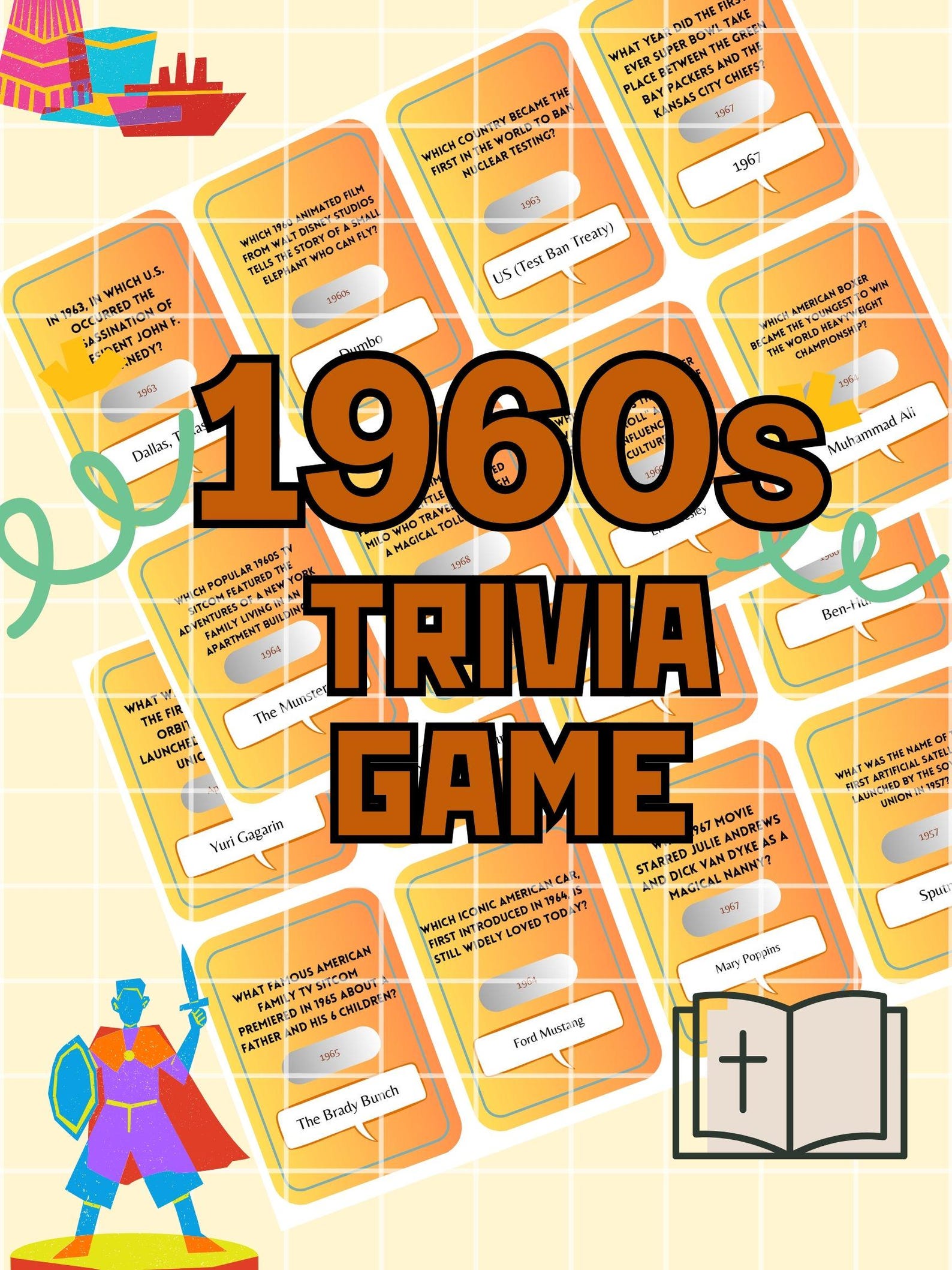 1960s Trivia Game General Knowledge Questions & Answers INSTANT ...