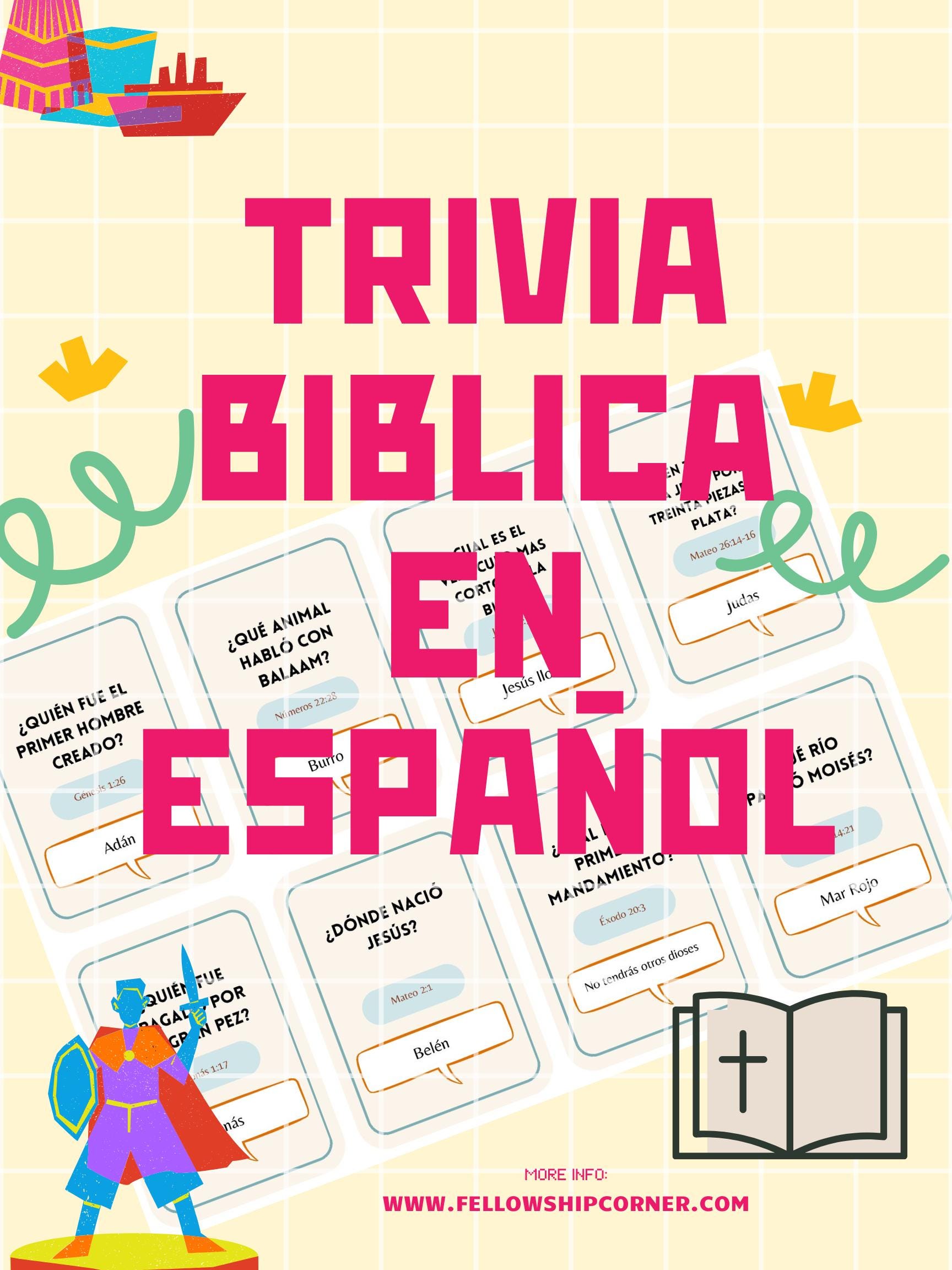 Trivia Biblica En Español Game Printable Sunday School INSTANT DOWNLOAD ...