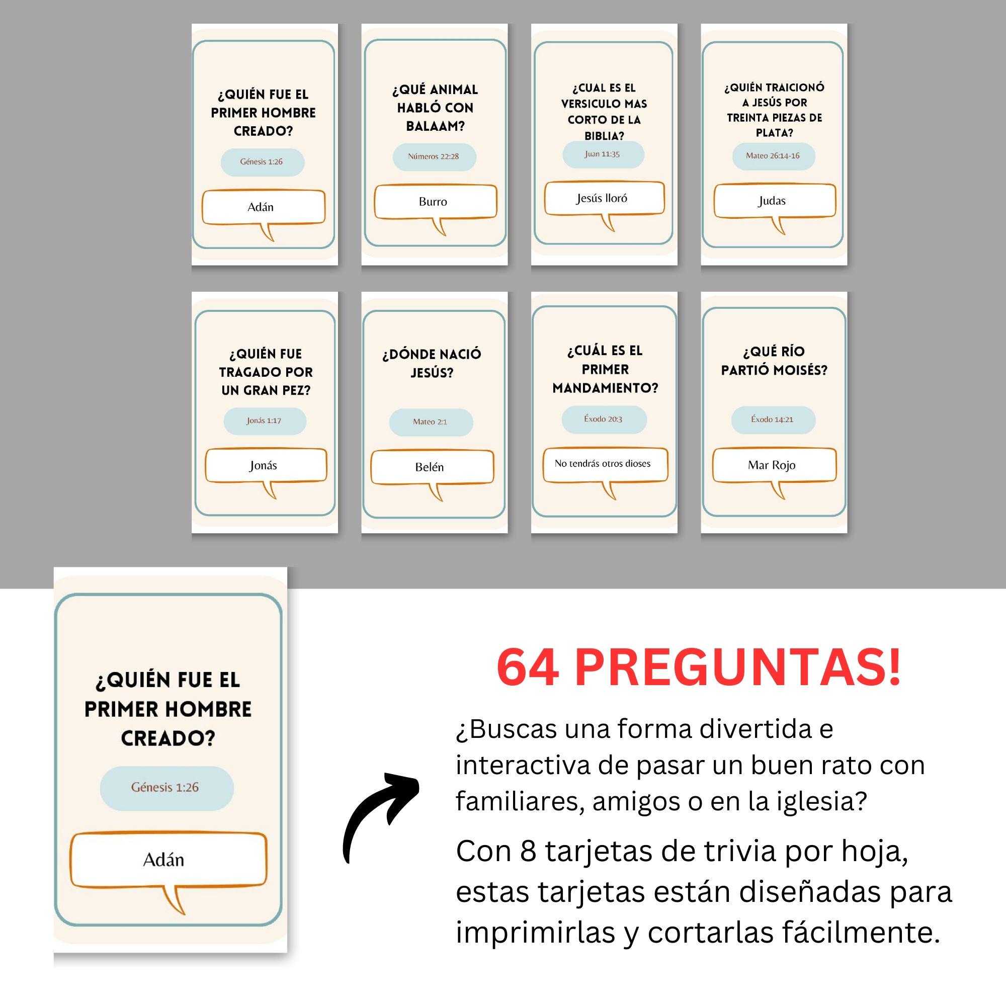 Trivia Biblica En Español Game Printable Sunday School INSTANT DOWNLOAD ...