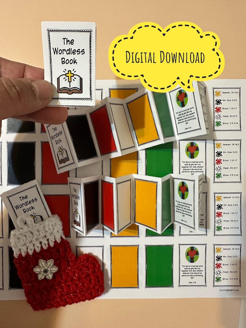 Wordless Gospel Little Book Printable Evangelism Tool Bundle INSTANT ...