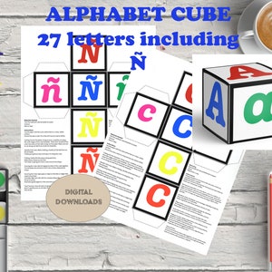 3D Alphabet Cube Printable Alphabet Educational Letter Cubes Learning ...