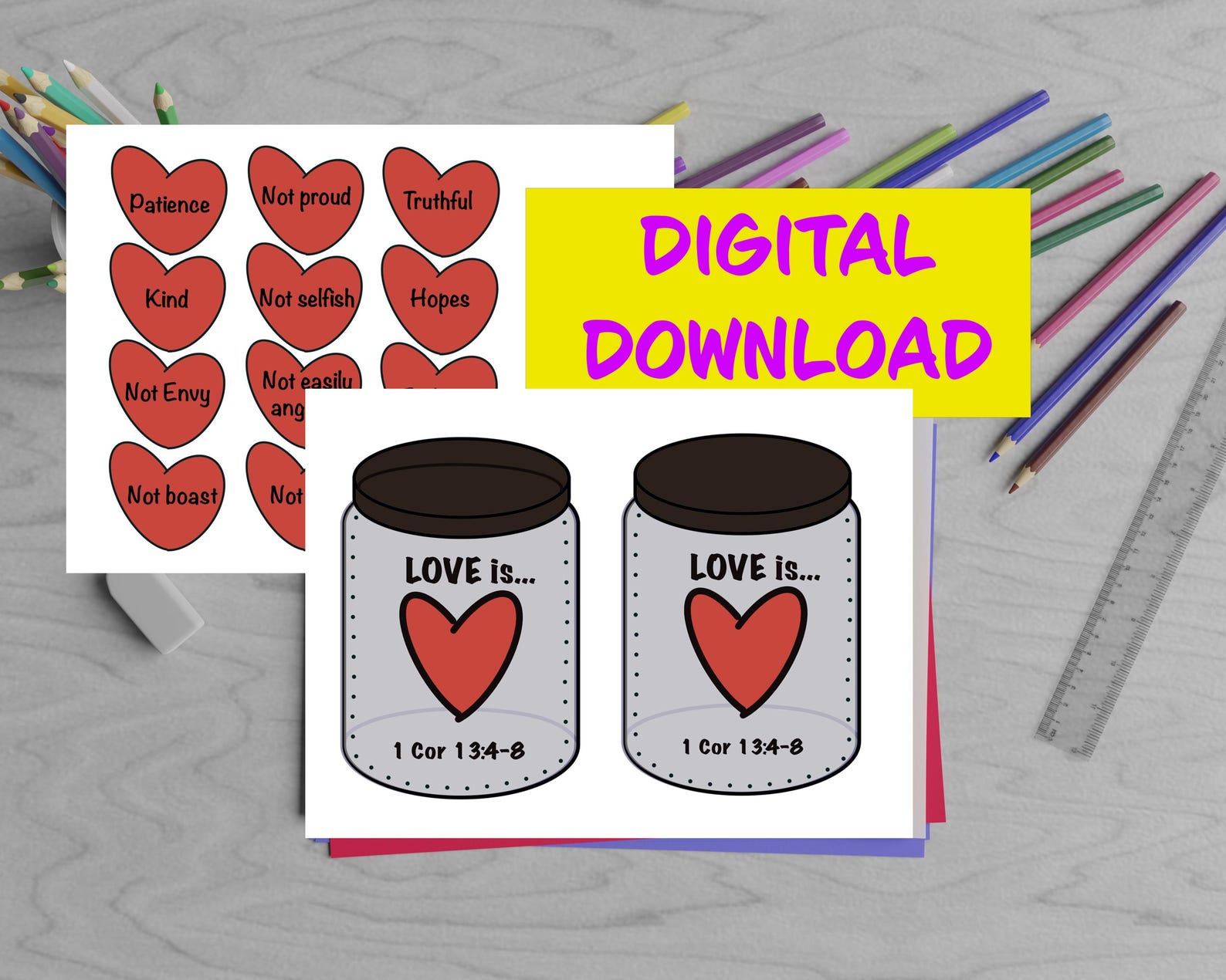 Valentine’s Day Bible Craft Activities Bible Verse 1 Corinthians 13 ...