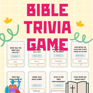Bible Trivia Game Printable Sunday School INSTANT DOWNLOAD Homeschool ...
