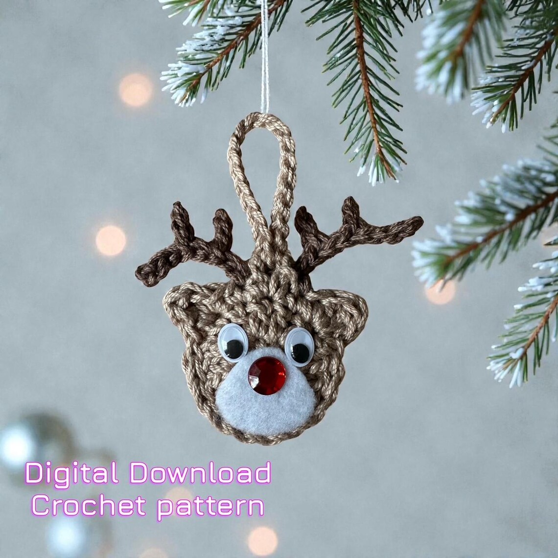 Rudolph Coin Holder Crochet Pattern PDF | Cute Reindeer Christmas ...