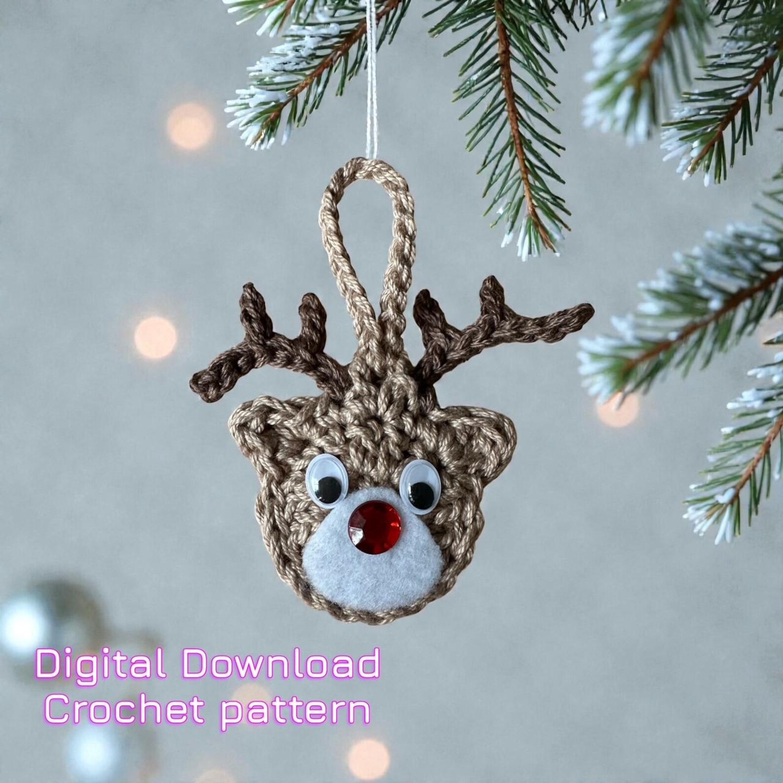 Rudolph Coin Holder Crochet Pattern PDF | Cute Reindeer Christmas ...