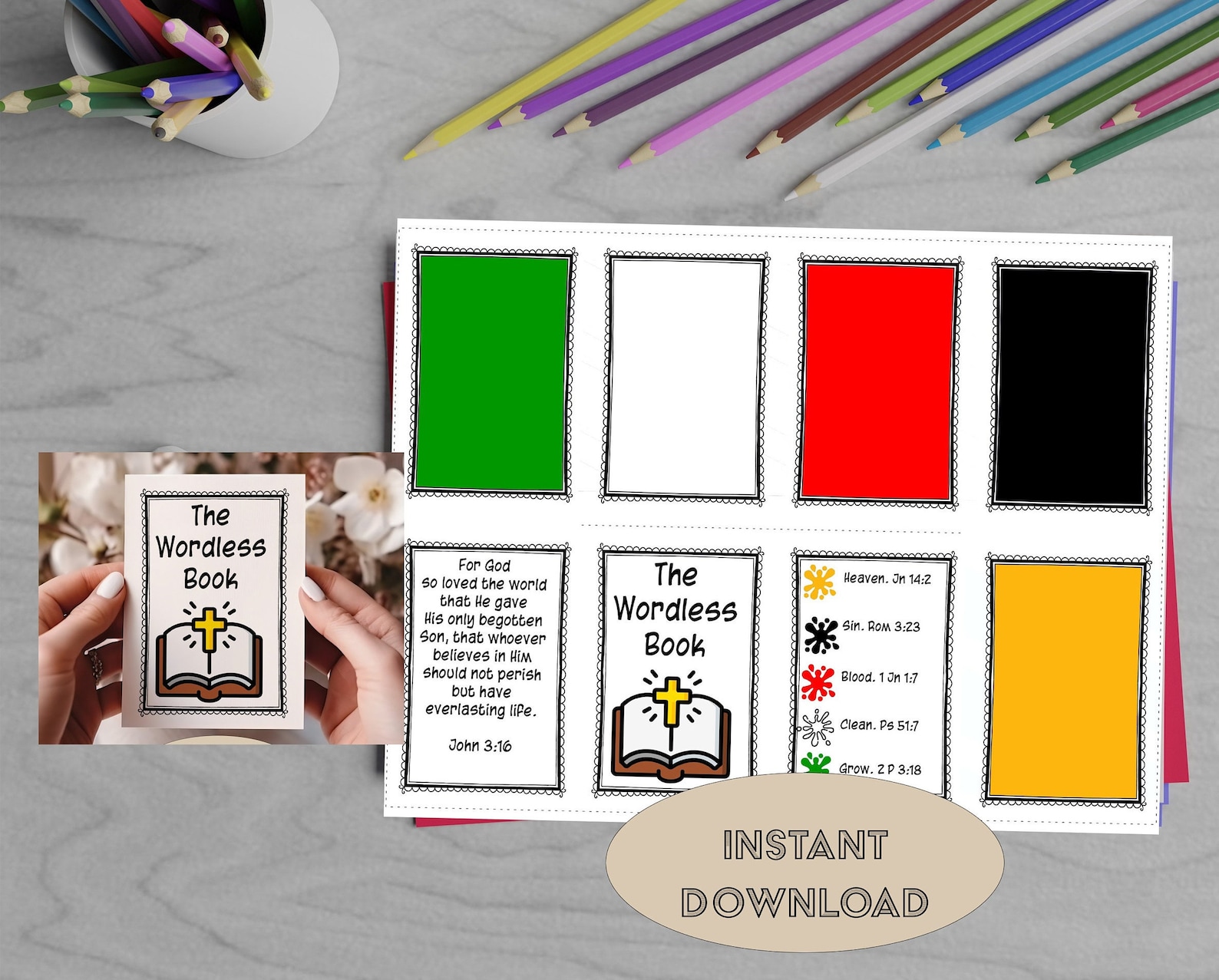 Wordless Gospel Little Book Printable Evangelism Tool INSTANT DOWNLOAD ...