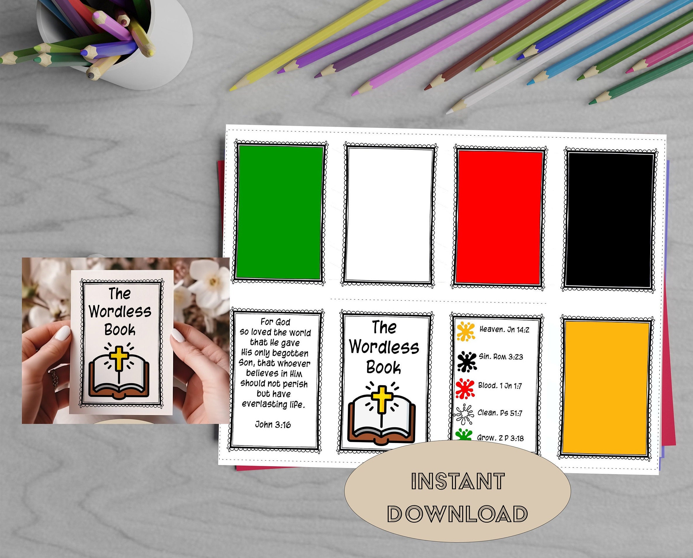 Wordless Gospel Little Book Printable Evangelism Tool INSTANT DOWNLOAD Wordless Gospel Little Book Printable Evangelism Tool INSTANT DOWNLOAD
