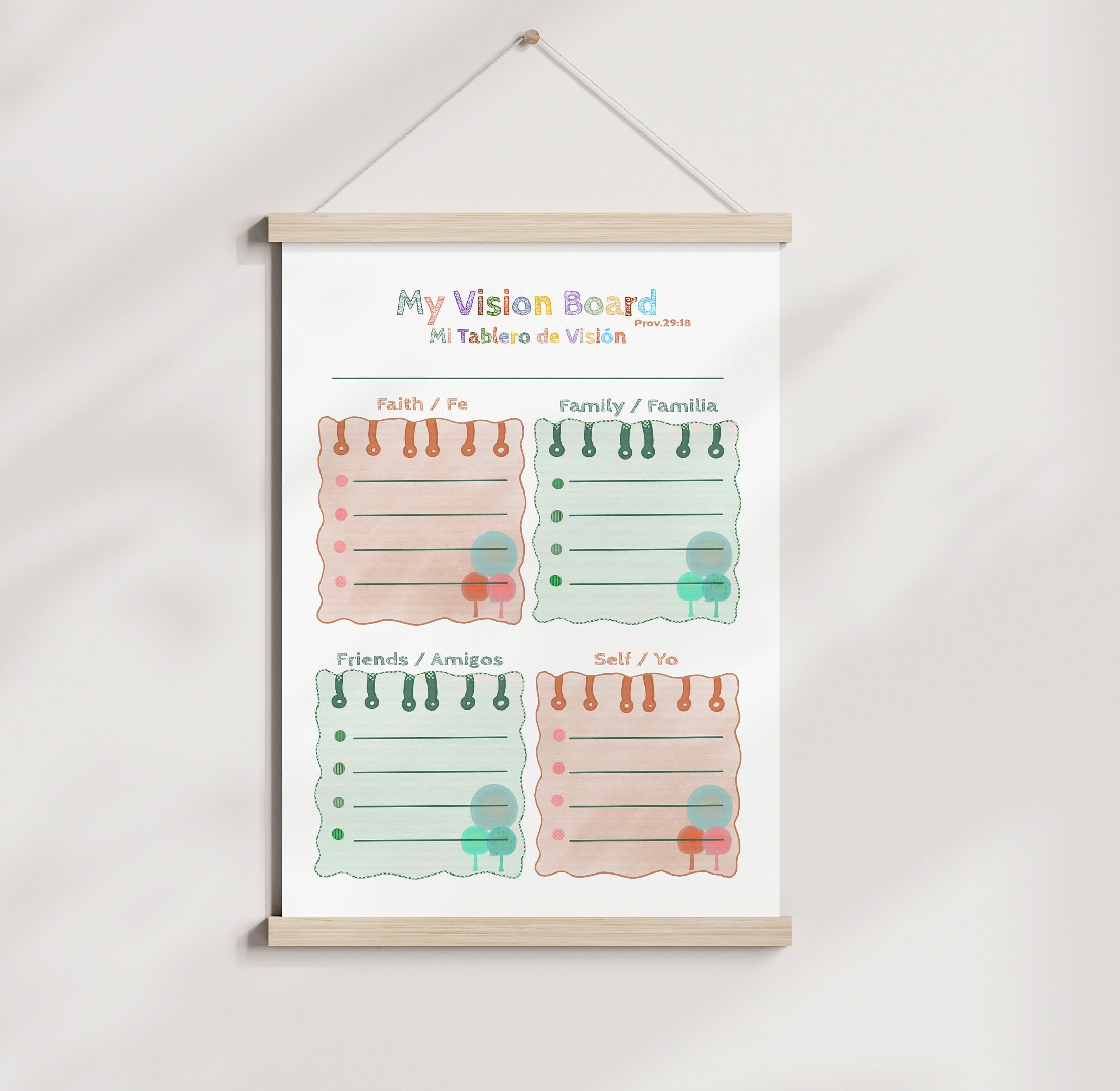 Kids Vision Board Children's Inspire Kids Imagination in English ...