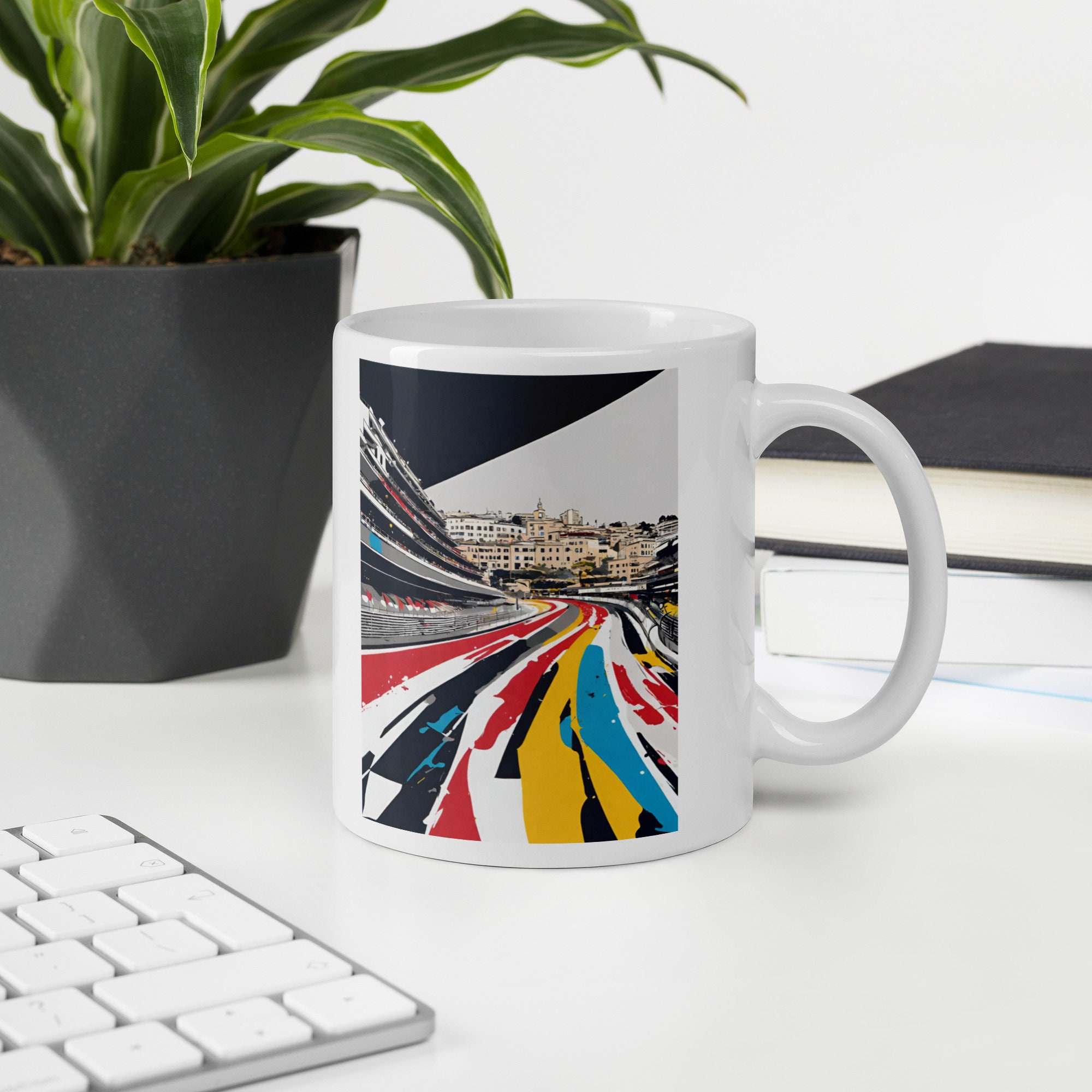 White Glossy Mug With Monaco Race Circuit AI Generated - Etsy