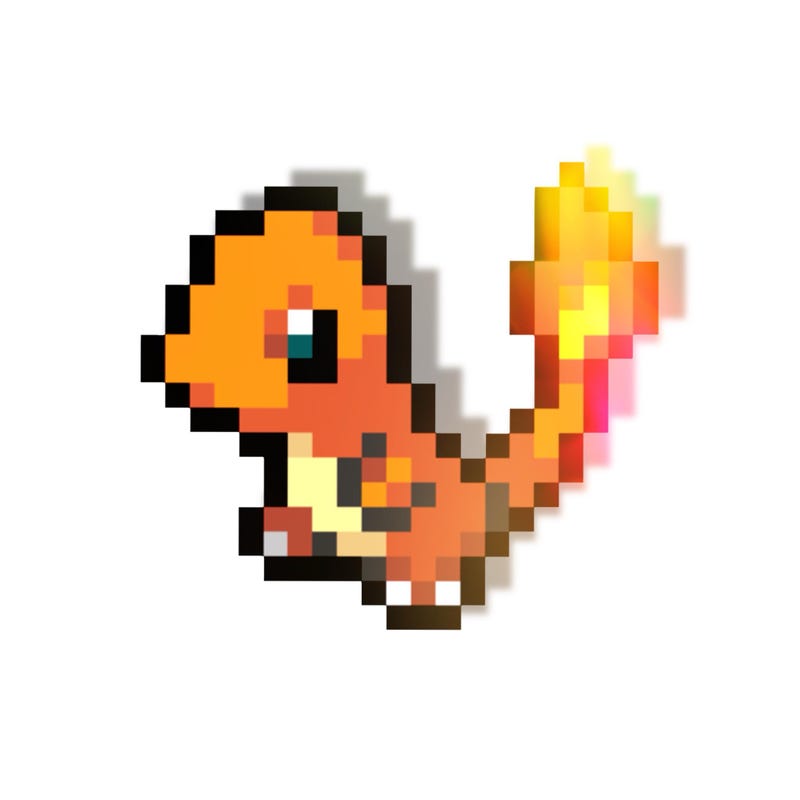 Charmander Pixel Art - Etsy