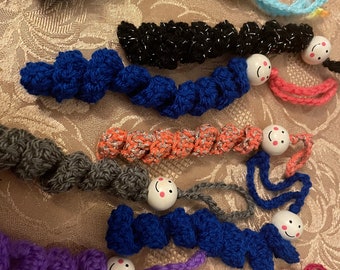 Worry Worm Personalised Crochet Keyring Starting School Letter Box Gift ...