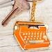 Type Writer Gifts — Teacher Keychains — Red Typewriter Key Chain ...