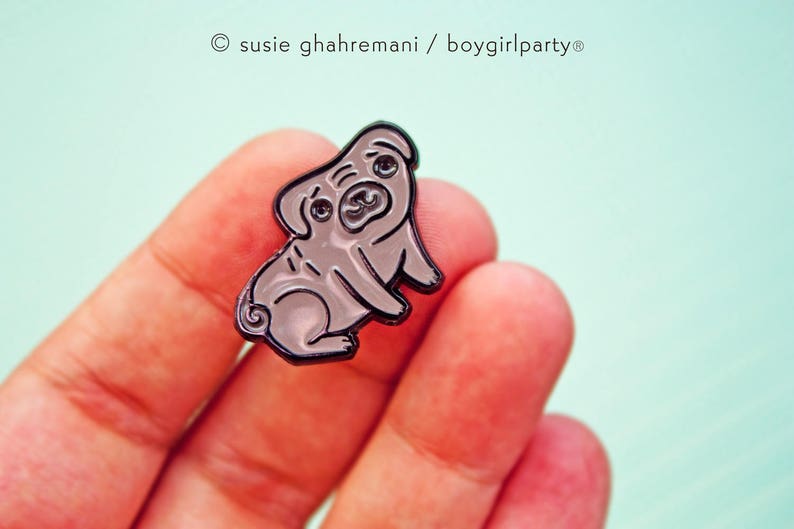 Etsy Enamel Pins Pug Pin Black Pug Lover Gift Cute Pug - Etsy