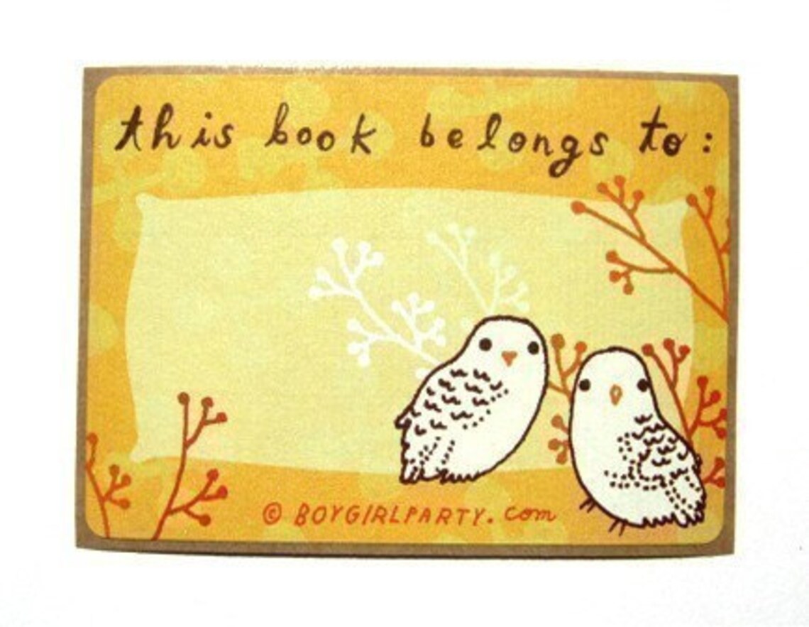 Bookplate Stickers ex Libris owl Book Labels for Teachers | Etsy