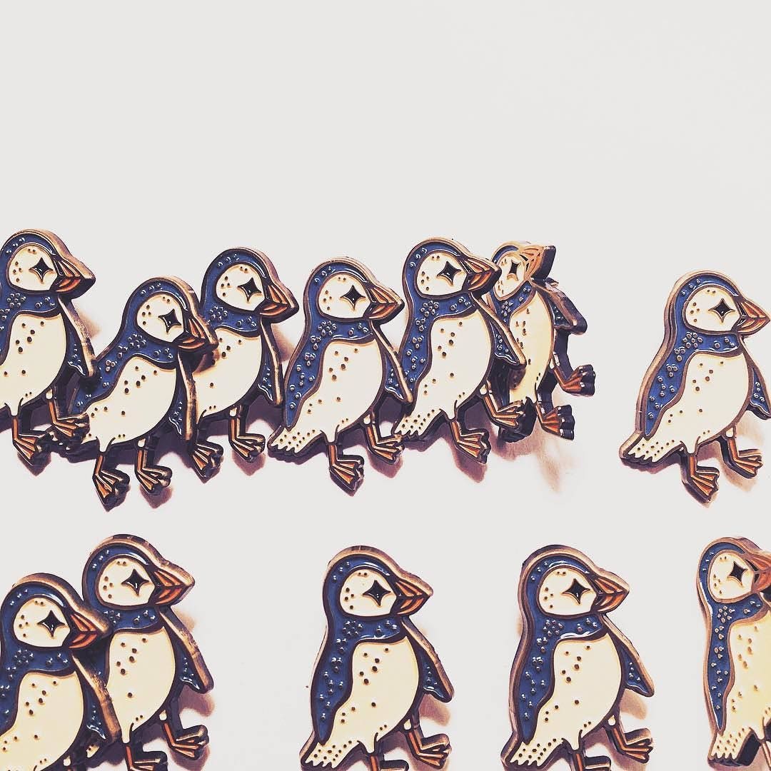 Kawaii Animal Enamel Pin PUFFIN Cute Pins Animal Pins | Etsy