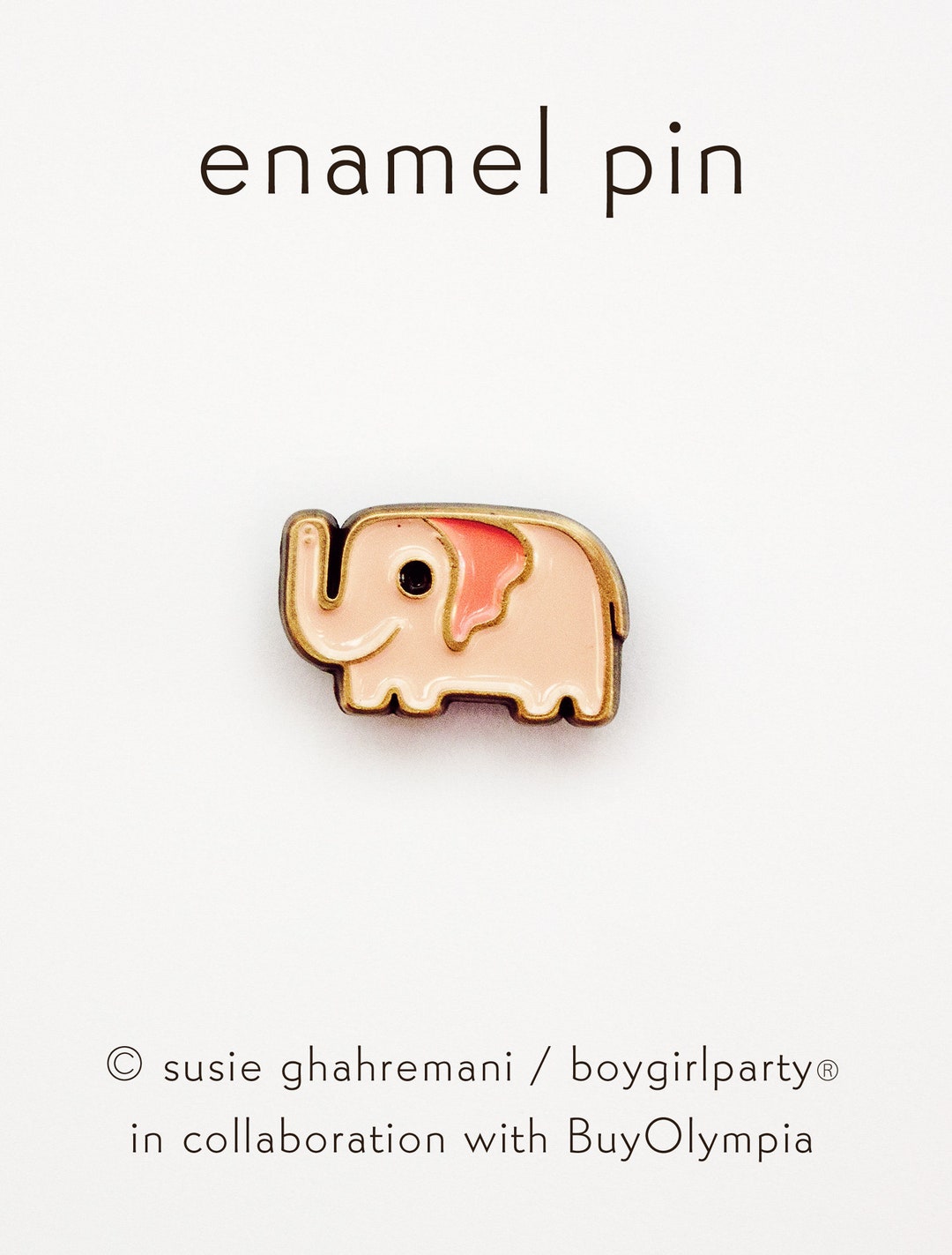 PINK ELEPHANT PIN — Jincore Pastel Enamel Pin — Tiny Elephant Lapel Pin ...