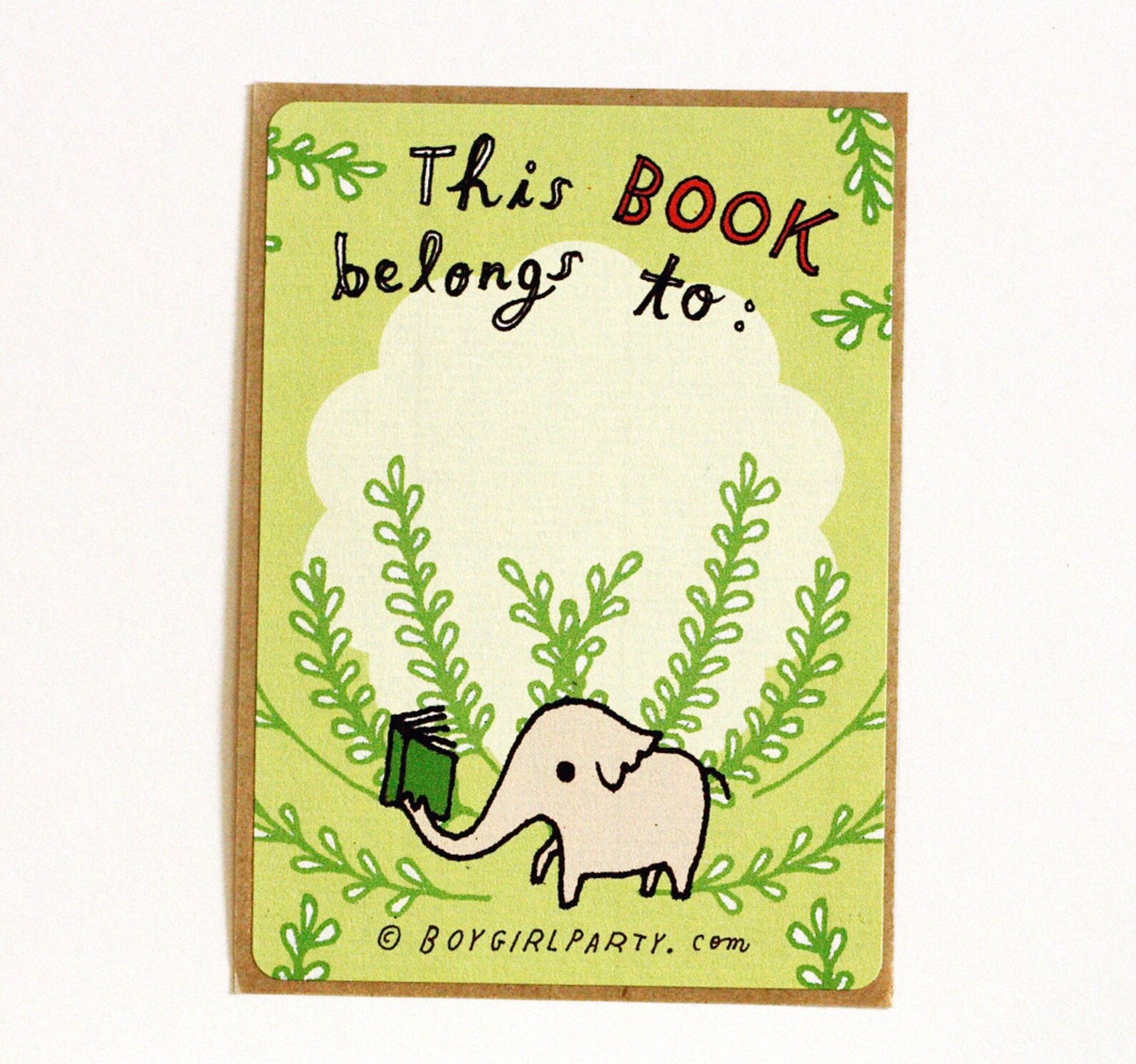 This Book Belongs to STICKERS Elephant Bookplates Ex - Etsy