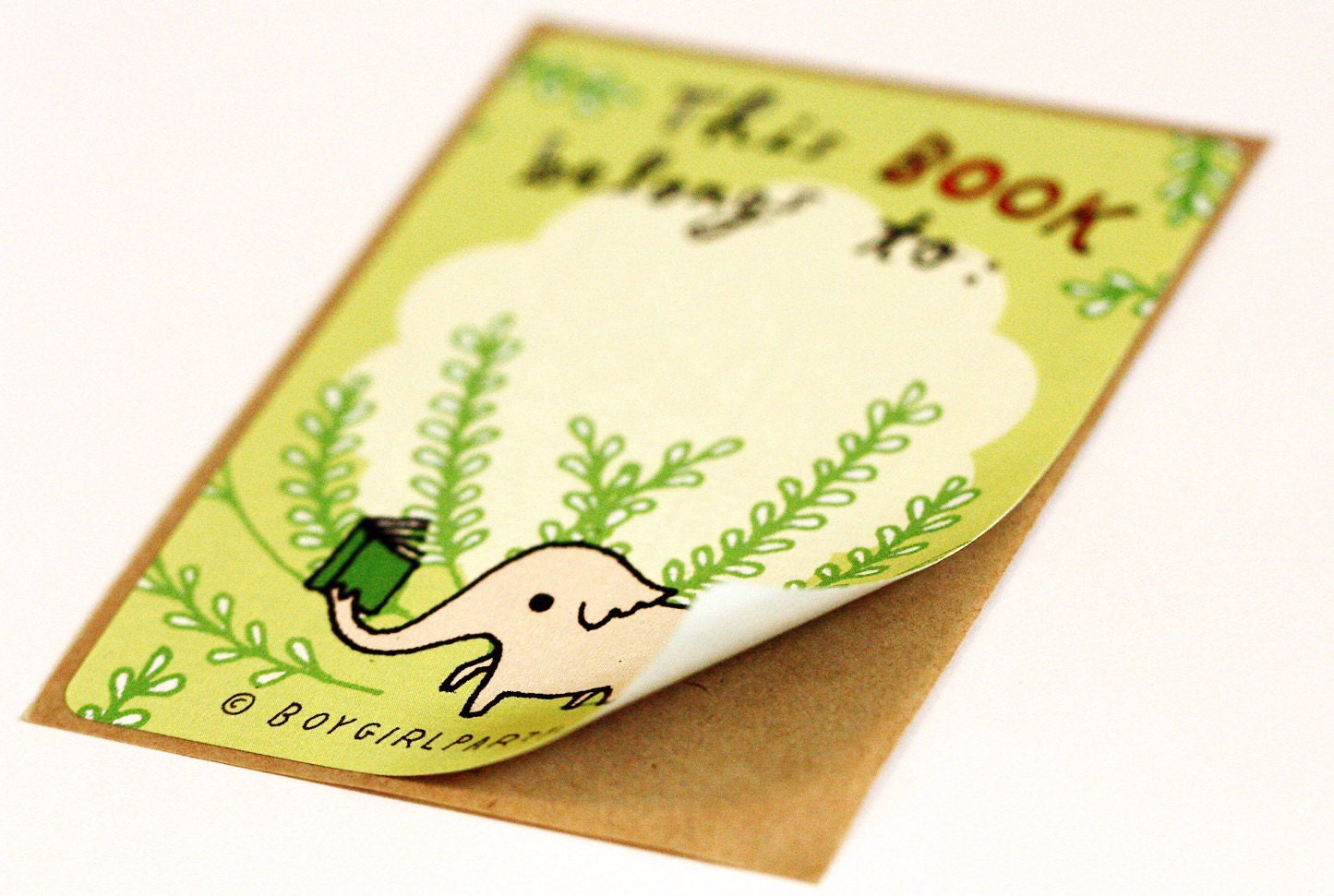 This Book Belongs to STICKERS Elephant Bookplates Ex - Etsy
