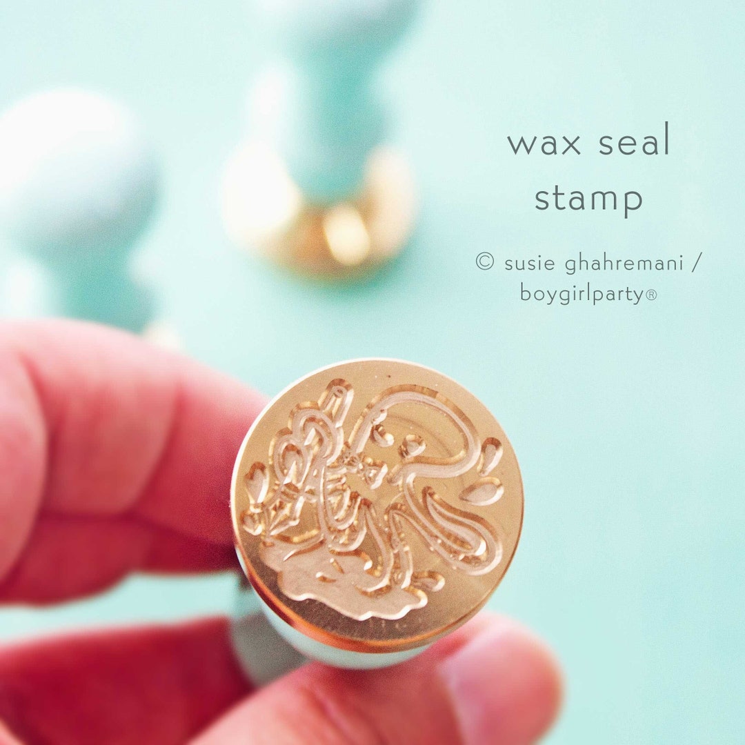 Octopus Wax Seal Stamp: Inky Octopus With Pen, Illustrated Wax Stamp - Etsy
