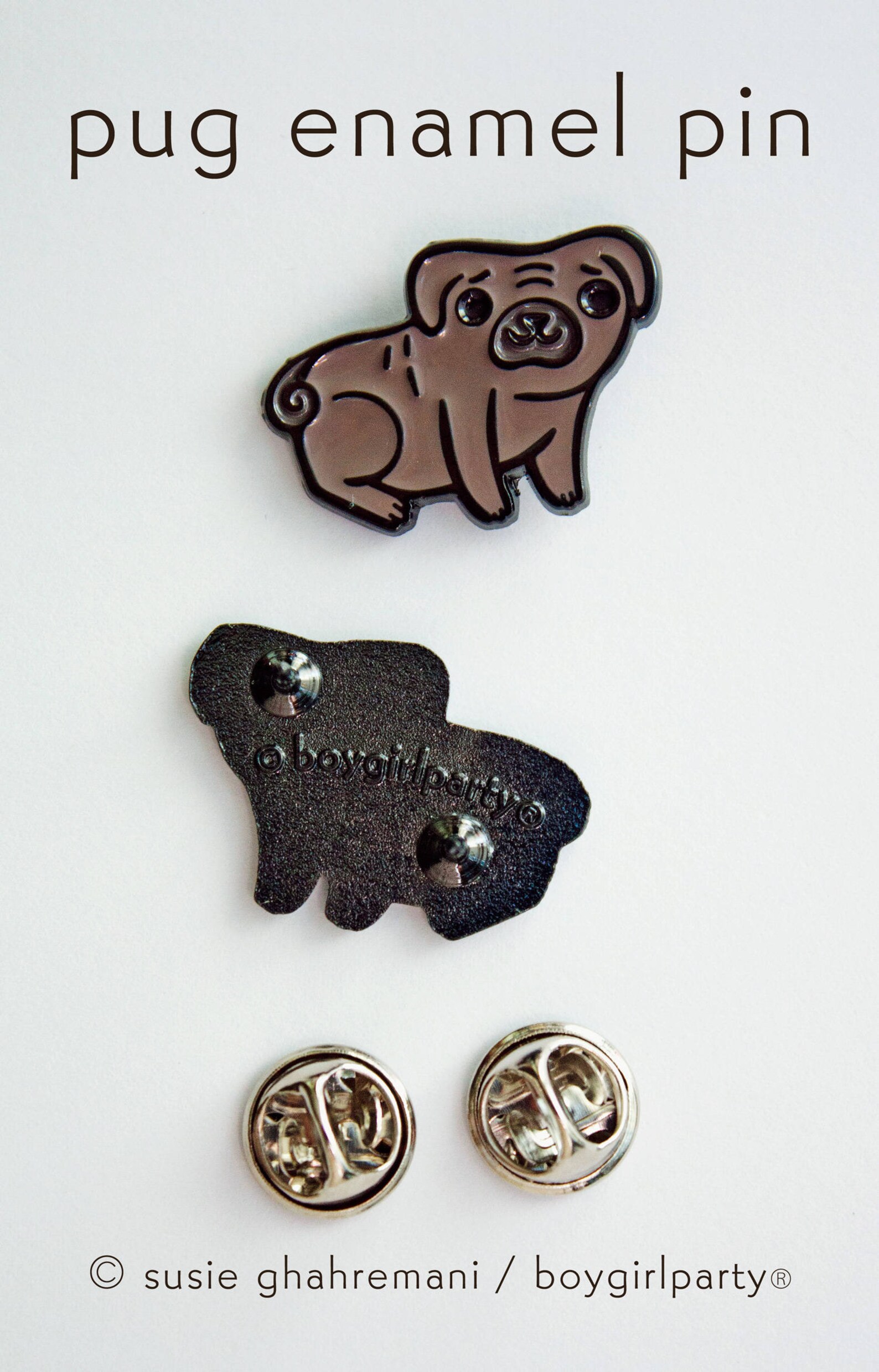 BLACK PUG PIN - Enamel Pin - Pet Dad Gift for Him, Dog Lover Gifts, Dog ...