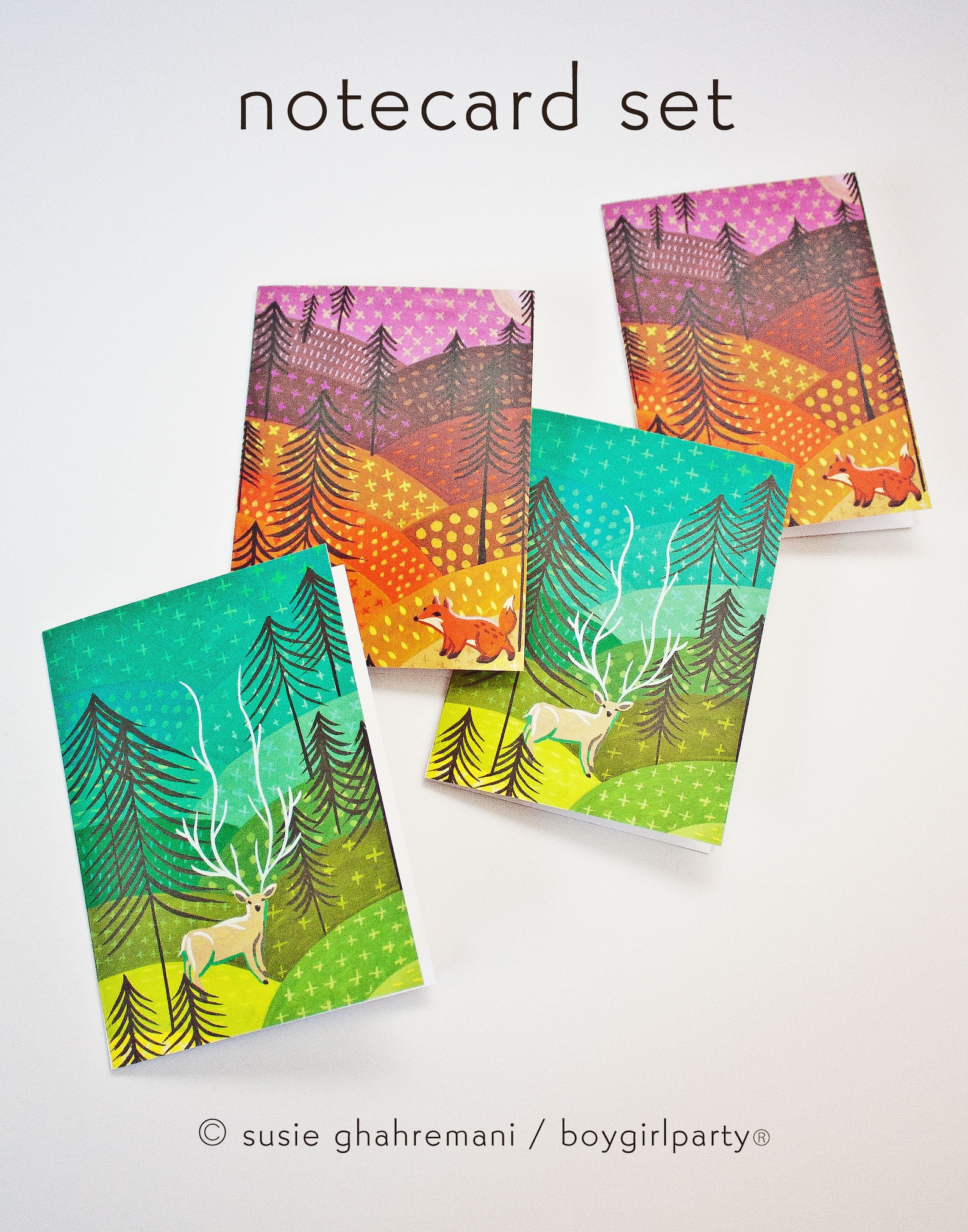 Illustrated Notecard Set – blank Note Cards // Handmade Cards With ...